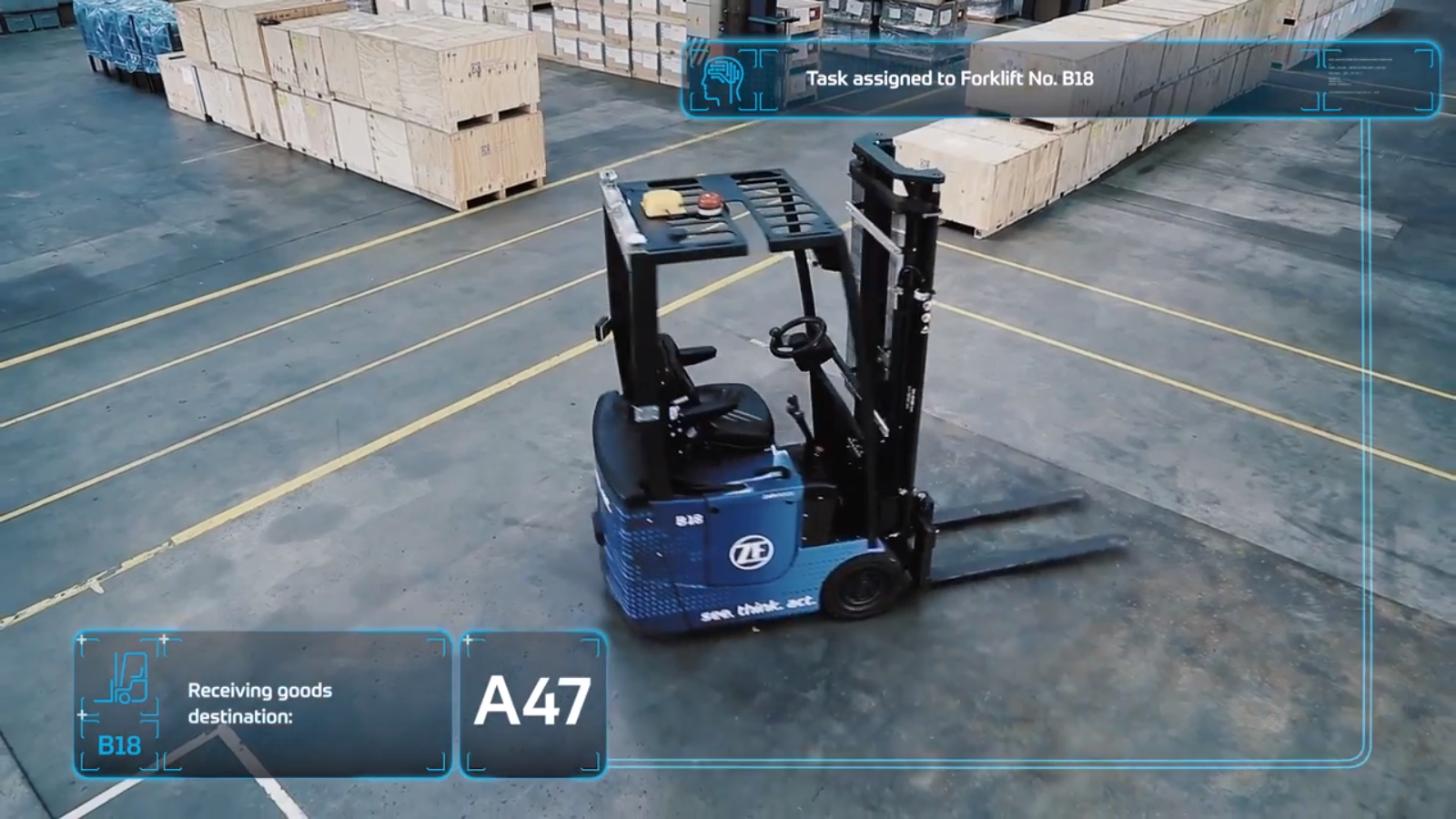 ZF demonstrates the capabilities of its smart forklift | Industrial ...