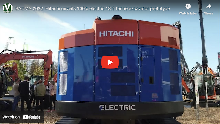 BAUMA VIDEO EXCLUSIVE: Hitachi unveils 100% electric 13.5-tonne ...